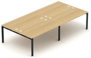 NABYTEK-DESIGNOVY.CZ - DEB212U - Kancelářský stůl EPIC (4.osoby), 240/280/320/360cm, kovová podnož U, dub/černá