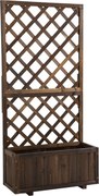 Vyvýšený zahradní záhonová skříňka Outsunny s treláží, dřevěná květinová skříňka, 72,5x31,5x149,5 cm pro zahradu, balkon, terasu, květináč pro popínav