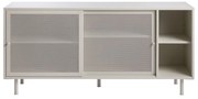 Šedá kovová komoda s posuvnými dveřmi 160x75x47 cm Veep – Unique Furniture