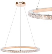 Toolight Závěsné LED osvětlení Crystal LE4 MS009-CP růžová zlatá 59 cm