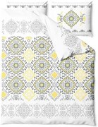 Zaratex Saténové povlečení 220x200 Sunshine Glamour bílá žlutá šedá ornamenty orientální Home Satin 1