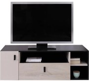 TV Stolek Planet 120cm L/P Čierna/Dub/Béžová