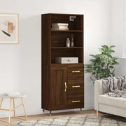 Skříň highboard hnědý dub 69,5 x 34 x 180 cm kompozitní dřevo