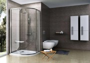 Ravak Pivot - Sprchový kout čtvrtkruhový PSKK3-100, 97-100 cm, satin/čiré sklo 376AAU00Z1