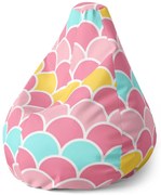 Sablio Sedací vak Pear Barevné šupiny - 140 x 100 x 25 cm