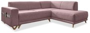 Růžová rozkládací/s úložným prostorem rohová pohovka (pravý roh/do L) Classy Sophie – Miuform