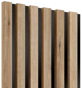 Lameo Dřevěné lamely na černé HDF desce - dub artisan 30x275cm