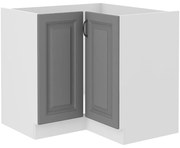 STILO bs | dolní skříňka 90x90ND 2F rohová s policí | 90x90 cm | bílá/šedá