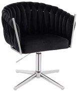 LuxuryForm DESIGN Židle NORDEN VELUR na stříbrném kříži - černá