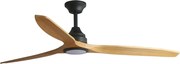 FARO 33719DC ALO L stropní ventilátor LED, černá/dřevo DC CCT - FARO