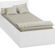 Postel s kovovým roštem a úložným prostorem, 90x200, bílá, DOLI