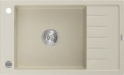 Mexen Elias granitový dřez s 1 komorou a odkapávačem 795 x 480 mm, béžový, sifon chrom - 6511791005-69