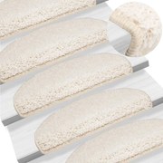 Schodové rohože 10 ks 65 x 21 x 4 cm bílé, půlkulaté, velké 149811