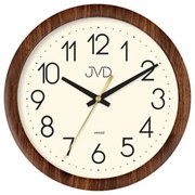 JVD Nástěnné tiché netikající hodiny JVD H608.3 v imitaci dřeva