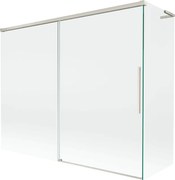 Mexen Rox, L 2-křídlová posuvná vanová zástěna 190 + 90 x 150 cm, 8mm čiré sklo, ocelový profil, 8C9L-190-090-97-00