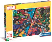 Clementoni - Puzzle 104 Super Marvel Hrdinové vs. Záporáci