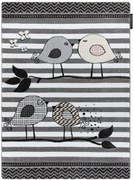Dywany Łuszczów, Dětský kusový koberec Petit C549 Birds grey, 120x170, šedá, dětský pokoj
