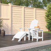 Zahradní křeslo Adirondack s podnožkou a stolkem HDPE bílé 3095708