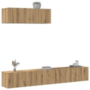 Sada 3 kusů nástěnné TV skříňka dub artisan kompozitní dřevo 3329206