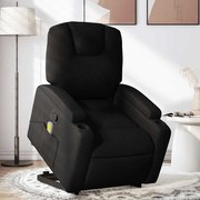 Zvedací polohovací křeslo černé textil