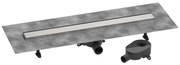 Hansgrohe RainDrain Go - Sprchový žlab 80 cm s oboustranným roštem, pro vložení dlažby, kartáčovaná nerezová ocel 56273800