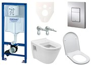 Cenově zvýhodněný závěsný WC set GROHE do lehkých stěn / předstěnová montáž+ WC Vitra Integra vč. sedátka 38528SET-KH