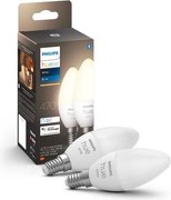 Philips Hue White 8719514320628 LED žárovka E14 5,5W/470lm svíčka 2700K bluetooth 2-set