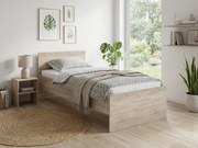 Postel ELISA 90 x 200 cm, dub sonoma Rošt: S lamelovým roštem, Matrace: Bez matrace