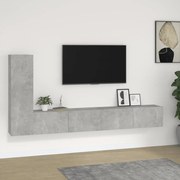 3dílný set TV skříněk betonově šedý kompozitní dřevo 3114321