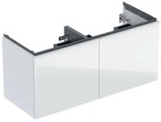 Geberit Acanto - Umyvadlová skříňka, 118x54x48 cm, 4 zásuvky, sklo/bílá 503.007.01.2