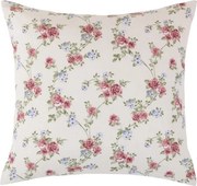 Bellatex Povláček DITA 45x45 cm Růžička pnoucí Smetanová,Růžová,Zelená