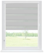Dekodum Roleta den a noc v bílé kazetě zatemňovací, barva látky Ocelová Šířka (cm): 31, Výška (cm): Standardní (do 150 cm), Strana mechanismu: Levá