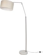 Stojací lampa ocelová se světle šedým stínidlem 50 cm - Editor