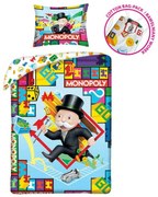 Bavlněné povlečení 140x200 Monopoly + bavlněný povlak na polštář 70x90 1103BL Halantex