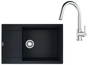 Franke - Kuchyňský set G260MČ, fragranitový dřez MRG 611-78 BB a baterie FS 3229.031, matná černá/chrom 114.0700.723