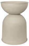 Ferm Living Kovový květináč Hourglass Cashmere Small, béžová barva, kov