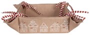 Košík na pečivo s perníkovými chaloupkami Gingerbread Bliss - 35*35*8 cm