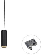 Designové závěsné svítidlo černé vč. 3-fázového kolejnicového adaptéru - 3-fázové Tubo