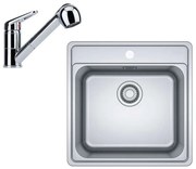 Franke - Kuchyňský set N91, nerezový dřez BCX 610-51 a baterie FC 9547.031, chrom 101.0700.674