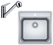 Franke Sety - Kuchyňský set N91, nerezový dřez BCX 610-51 a baterie FC 9547.031, chrom 101.0700.674