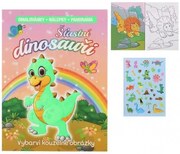 Omalovánky se samolepkami Šťastní dinosauři A4 23x31cm