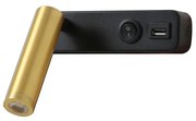 Immax GOAL USB + VYPÍNAČ designové nástěnné LED svítidlo 3W,BLACK+GOLD