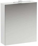 Laufen Base - Zrcadlová skříňka s LED osvětlením, 70x60x19 cm, 1 dvířka, panty vpravo, matná bílá H4027521102601