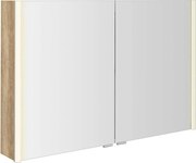 Sapho Alix - Zrcadlová skříňka s LED osvětlením 106x70x18 cm, 2x dvířka, dub alabama AX106-0022