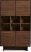 Tmavě hnědá skříň v dekoru ořechu 100x163x40 cm Norlen – Kave Home