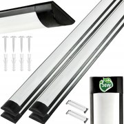 4x LED garážová lampa 120cm 36W 3600lm černá 4500k