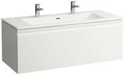 Laufen Pro S - Skříňka s dvojumyvadlem, 120x53x50 cm, 1 zásuvka, matná bílá H8609674631071
