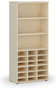 Třídicí regál PRIMO WOOD, 800 x 420 x 1781 mm, 18 přihrádek, bříza