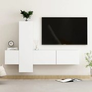 3dílný set TV skříněk bílý kompozitní dřevo 3078656