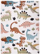 Dywany Łuszczów, Dětský kusový koberec Fun Dino cream, 80x150, vícebarevná, dětský pokoj